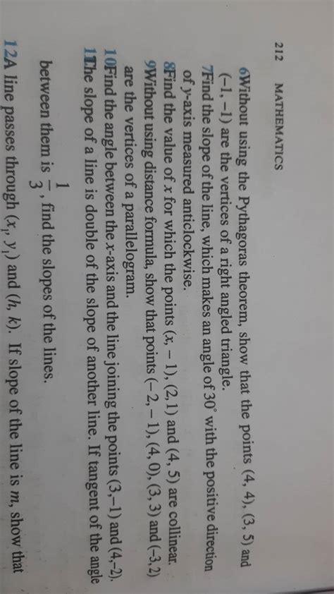 MATHEMATICS Without Using The Pythagoras Theorem Show That The Poin