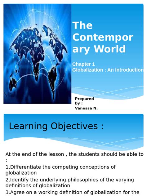 The Contemporary World-Chapter 1 | PDF | Globalization | Trade