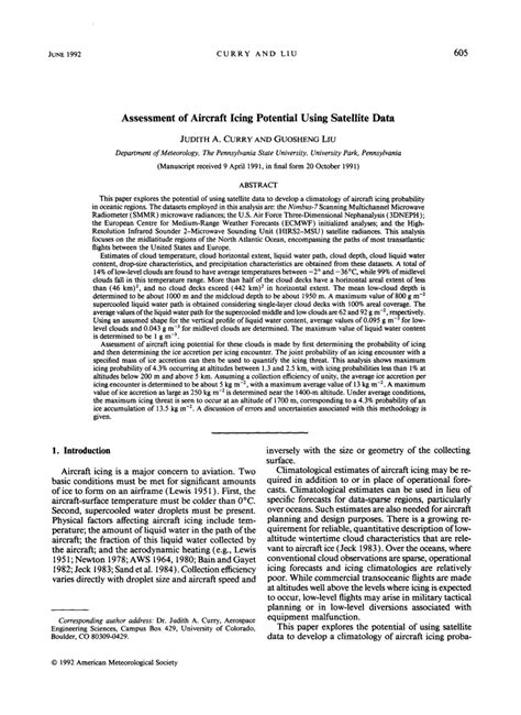 pdf assessment of aircraft icing potential using satellite data