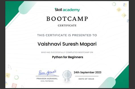 Vaishnavi Mapari On Linkedin Pythonbootcamp Skillacademy Codingjourney