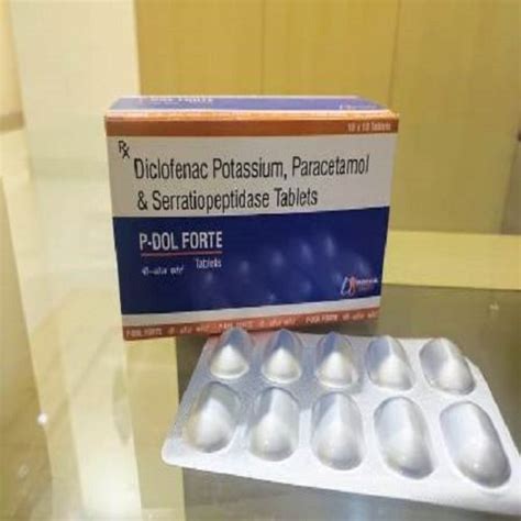 P Dol Forte At ₹ 75stripe Diclofenac Potassium Serratiopeptidase Tablet In New Delhi Id