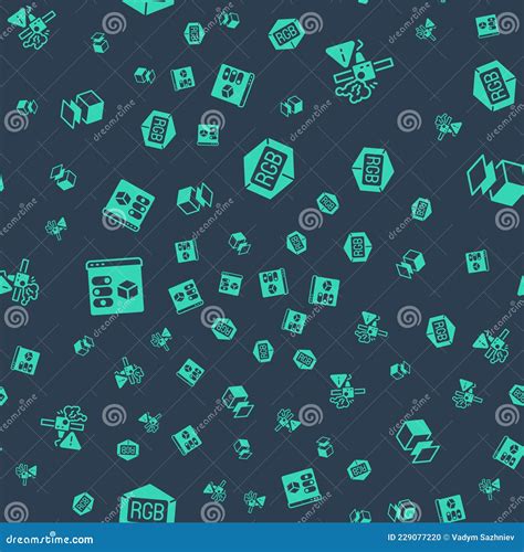 Set RGB And CMYK Color Mixing D Printer Warning And Layers On Seamless Pattern Vector Stock