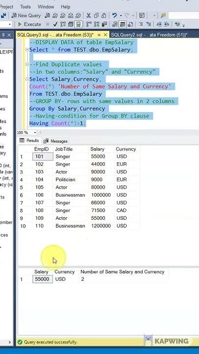 Sql Find Duplicates Youtube