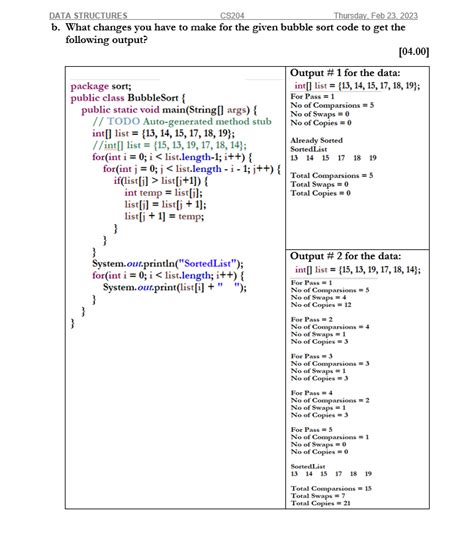 Solved B What Changes You Have To Make For The Given Bubble Chegg Com