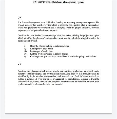 Solved CSC CSC Database Management System Q A Chegg Com