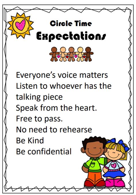 Mash 3rd 4th Class Circle Time Expectations