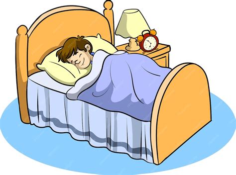 Niño Durmiendo En Su Cama Vector Premium