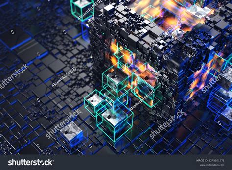 양자 컴퓨터의 개념 블록의 추상적 기술 스톡 일러스트 2245101571 Shutterstock