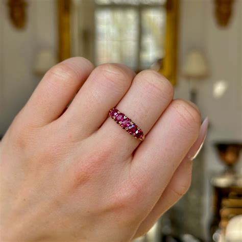 Antique Edwardian Five Stone Ruby Ring Antique Ring Boutique
