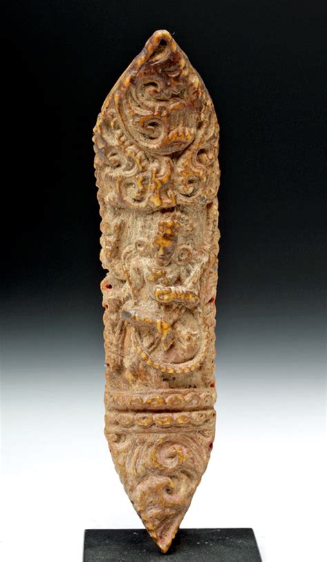 Sold At Auction 19th C Tibetan Carved Leg Bone Amulet Vishnu