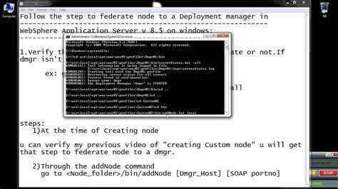 Federate Custom Node To A Deployment Manager Dmgr Websphere