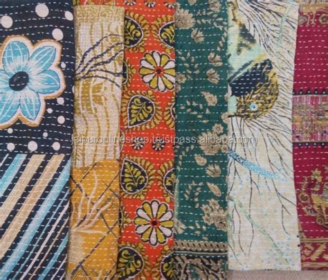 Vintage Cotton Kantha Scarfindian Cotton Sari Kantha Stitch Stole