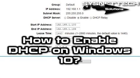 How To Configure Dhcp On Windows 10 8 7 Dhcp Configuration