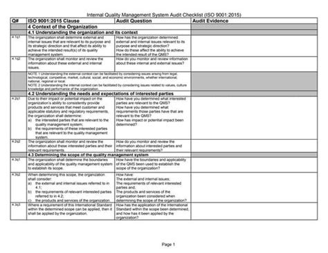 Internal Audit Checklist Pdfinternal Audit Checklist Pdf