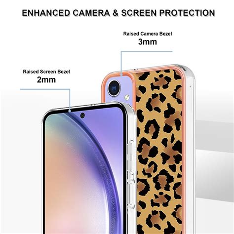 For Samsung Galaxy A15 5g Electroplating Marble Dual Side Imd Phone Case Leopard Print