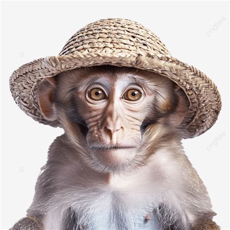 밀짚모자를 쓴 원숭이 만화 모자 설계 Png 일러스트 및 이미지 에 대한 무료 다운로드 Pngtree