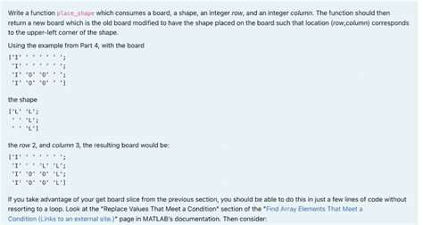 Solved Write A Function Place Shape Which Consumes A Board Chegg