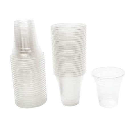 Clear Plastic Disposable Drinking Cups Glasses 375ml 100 Cups