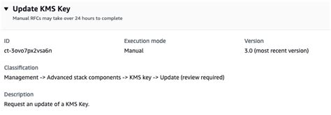 KMS Key Update Review Required AMS Advanced Change Type Reference