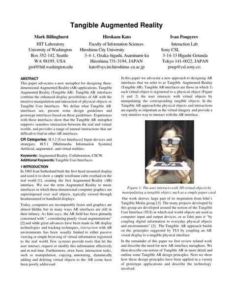 Pdf Tangible Augmented Reality