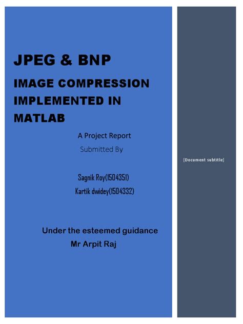 Matlab Image Compression Guide Pdf Data Compression Bit Rate