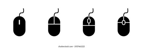 Computer Mouse Icon Set Click Sign Stock Vector Royalty Free