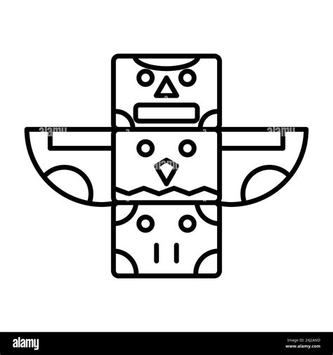 Totem Icon Linear Logo Mark Set Collection In Black And White For Web