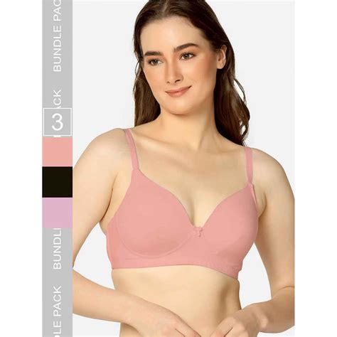 Buy Curvy Love Plus Size Soft Padded Everyday Comfort Bra Pack Of 3