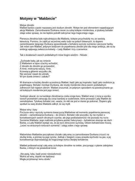 Motywy Makbet Pdf