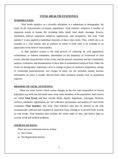Vital Statistics Pdf