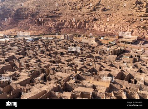 Alula Old Town Alula City Overview Saudi Arabia Horizontal View 900 Years Old Nabatean Town