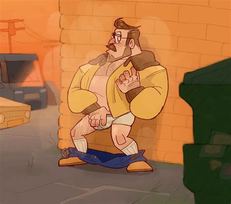 Rule 34 Alley Balls Blush Bulge Bunbunny Artist Closed Eyes Clothing Facial Hair Flaccid