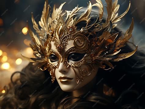 Premium Photo Frame Of Gilded Masquerade Masks Unveiling New Years