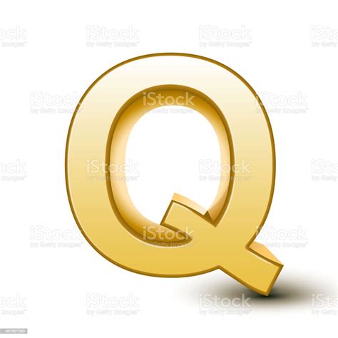 3d Golden Letter Q Stock Illustration Download Image Now Alphabet