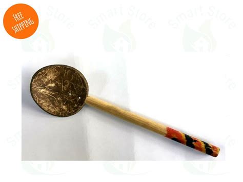 Coconut Shell Spoon Natural Kitchen Tools Equipment 6 Pieces Handmade