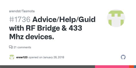 Advicehelpguidance With Rf Bridge And 433 Mhz Devices · Issue 1736