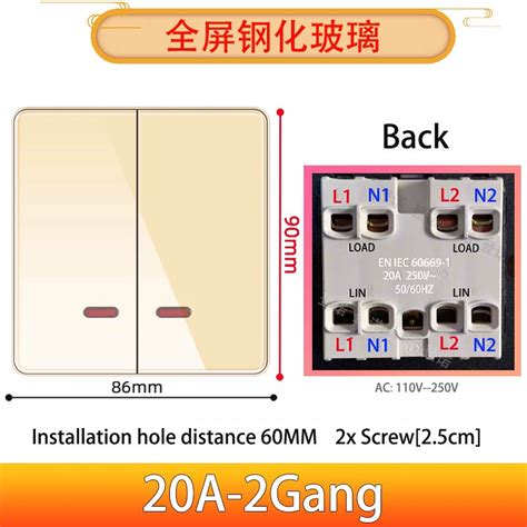 20a 45a High Power Electrical Current Switch Panel With Indicator Light