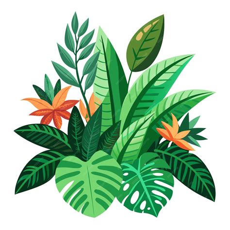 Tropical Plant Clip Art Vector Design With A White Background Premium