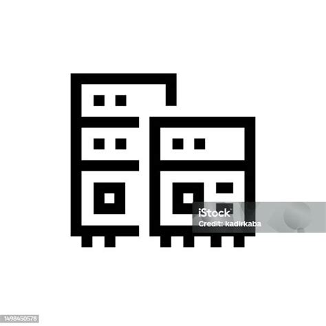 Data Center Line Icon Design Pixel Perfect Editable Stroke Logo Sign Symbol Stock Illustration