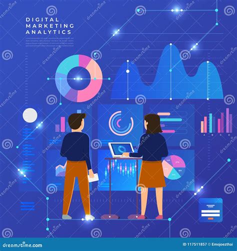 Flat Design Concept Data Analysis Visualize With Graph And Char