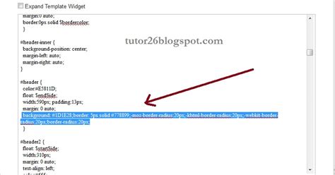 Cara Membuat Garis Tepi Melungkung Di Blog Web Tutor26