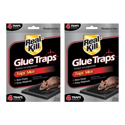 Real Kill Mouse Glue Traps 4 Count 2 Pack Hg 10095mp The Home Depot