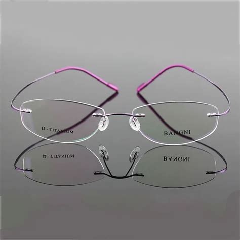 B Titanium Hingeless Rimless Non Screw Pure Titanium Flexible