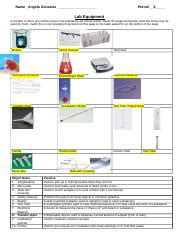 Lab Equipment Purpose Practice Angie Doc Name Angela Gonzalez Period Lab Equipment A