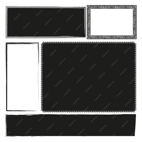 Premium Vector Hand Drawn Rectangular Frames Square Frames Set Vector Illustration Eps 10