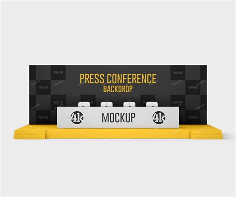Press Conference Backdrop Table Mockup Set Graphics Graphicriver