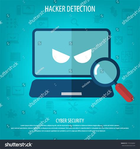 Cyber Security Concept Hacker Detection Icon เวกเตอร์สต็อก ปลอดค่า