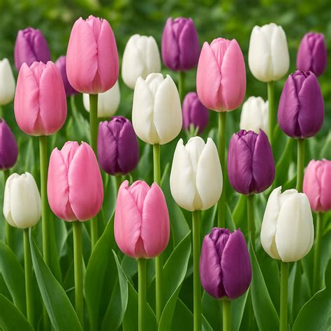 24 X Tulip Bulbs Purple Passion Mix