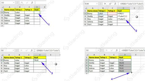 Fungsi Or Pada Excel Cara Menggunakan And Contoh Rumus Or