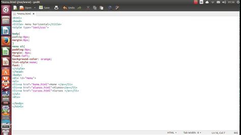 Menu Horizontal Basico Css E Html Youtube